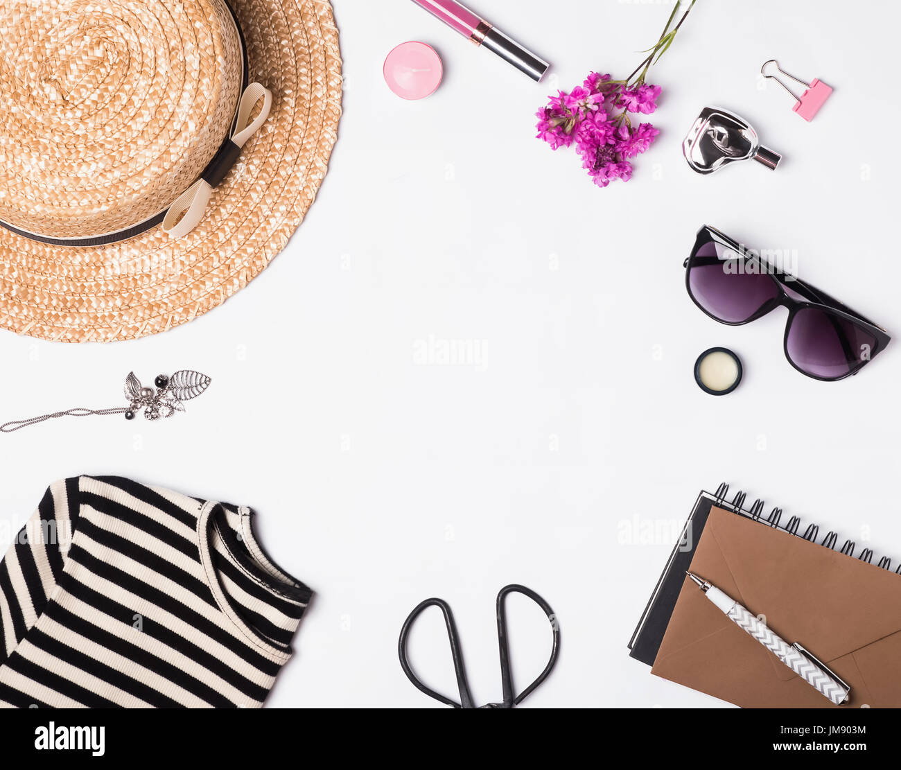 Vintage desk accessories top view hi-res stock photography and images ...