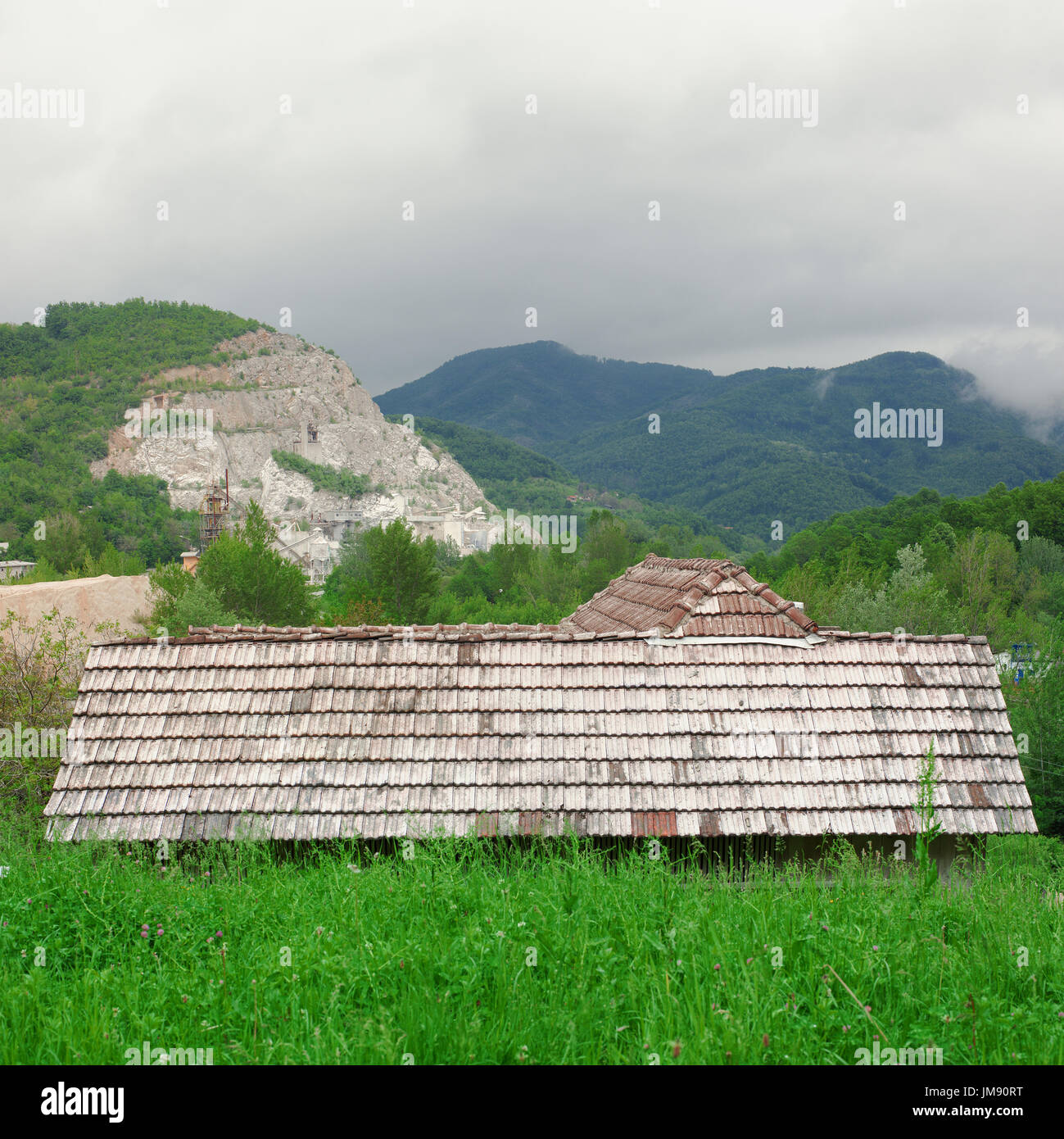 Details of an old stone pit, Serbian nature during summer Stock Photo ...