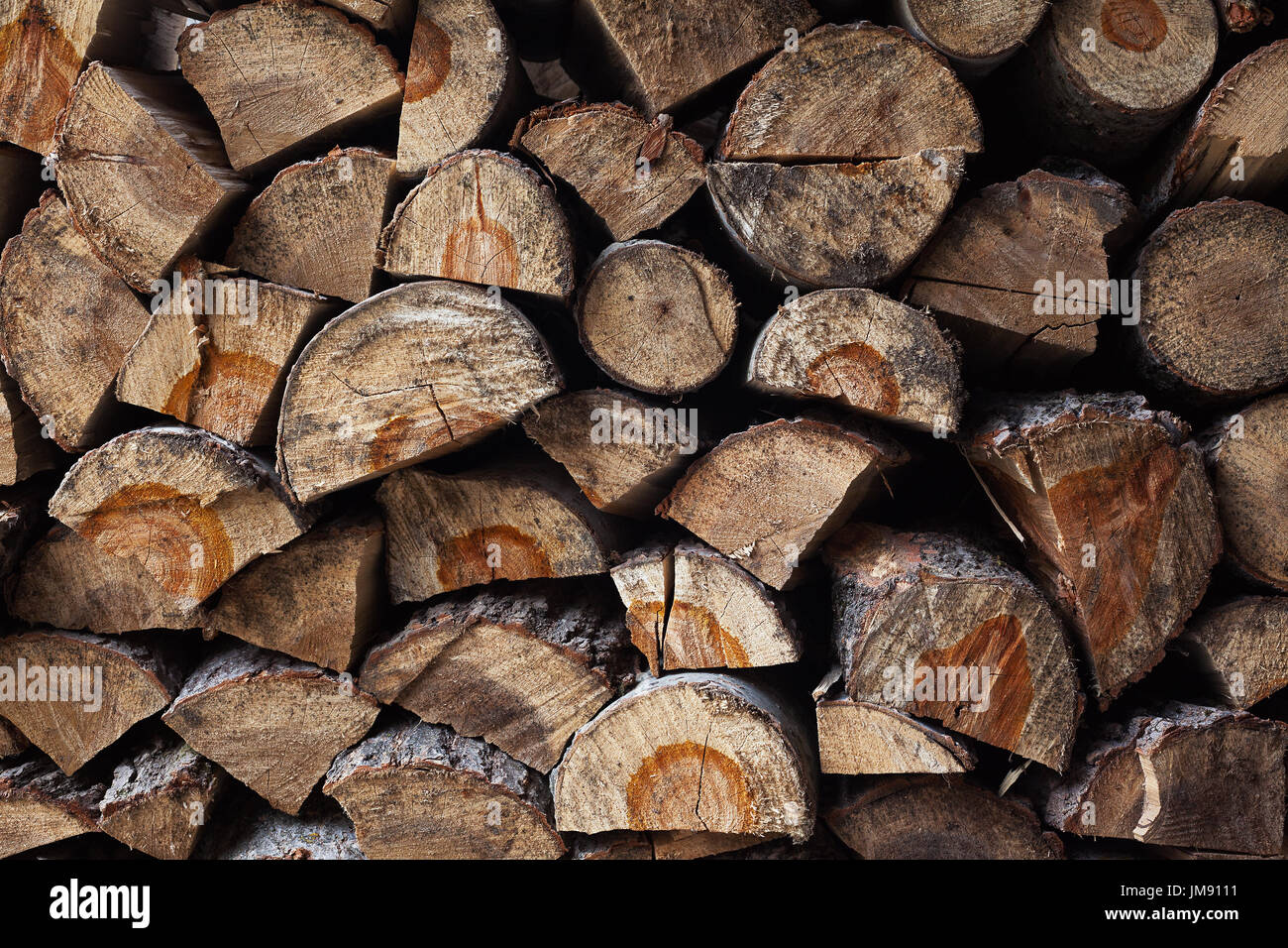 Closeup view on bunch of prepared firewood Stock Photo - Alamy