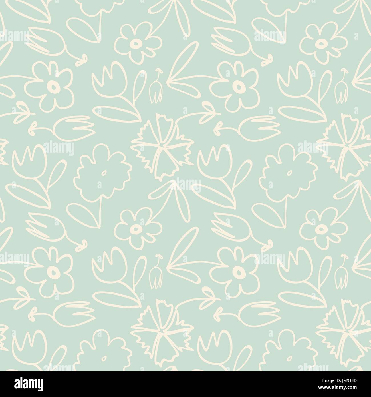 Vector seamless flower pattern background, seamless pattern of flowers ...