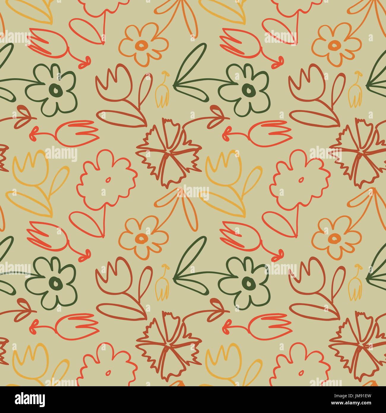 Vector seamless flower pattern background, seamless pattern of flowers ...