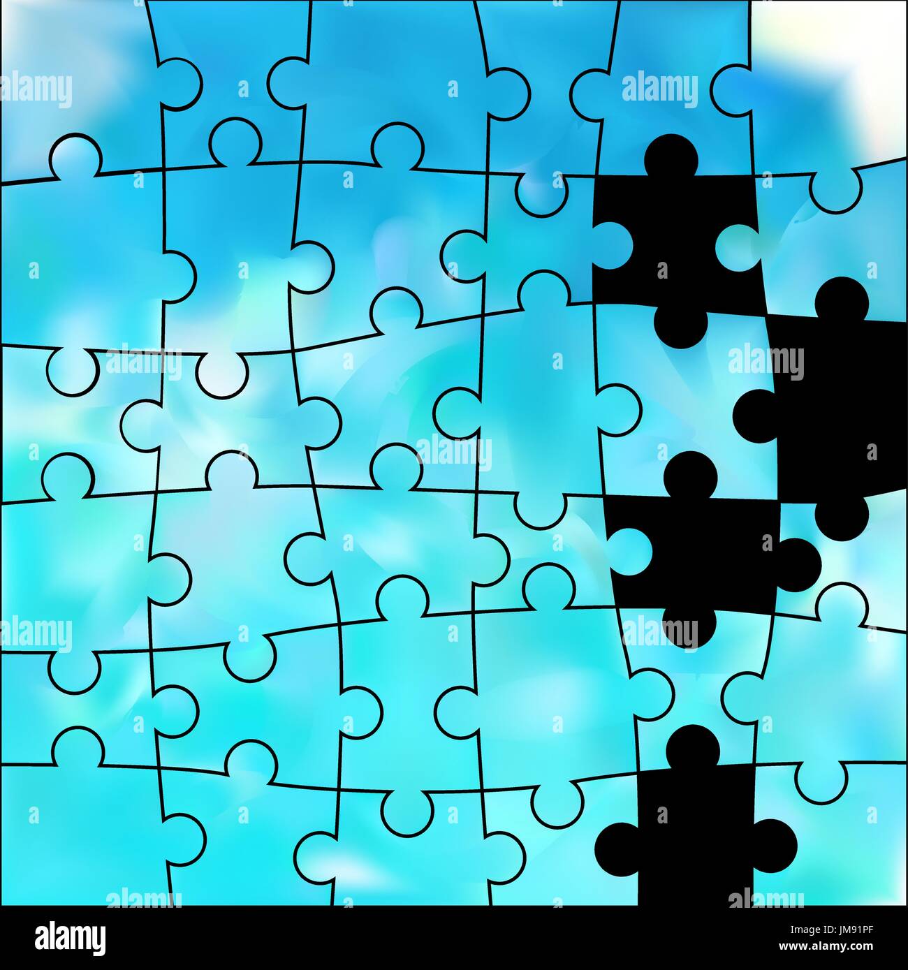 Vector Abstract blue background made from white puzzle pieces and place ...