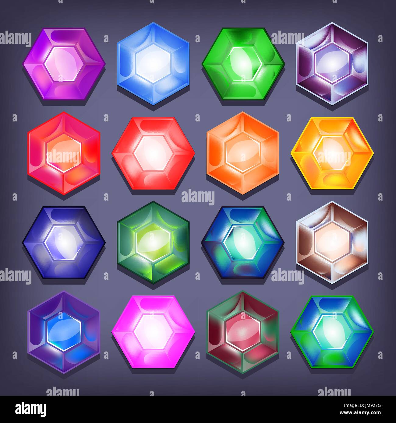 Vector set of colorful shiny jewels. icons colored diamonds Stock ...