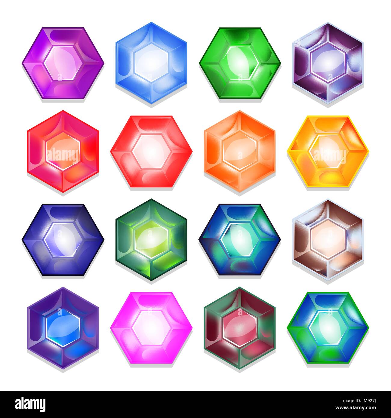 Vector set of colorful shiny jewels. icons colored diamonds Stock ...