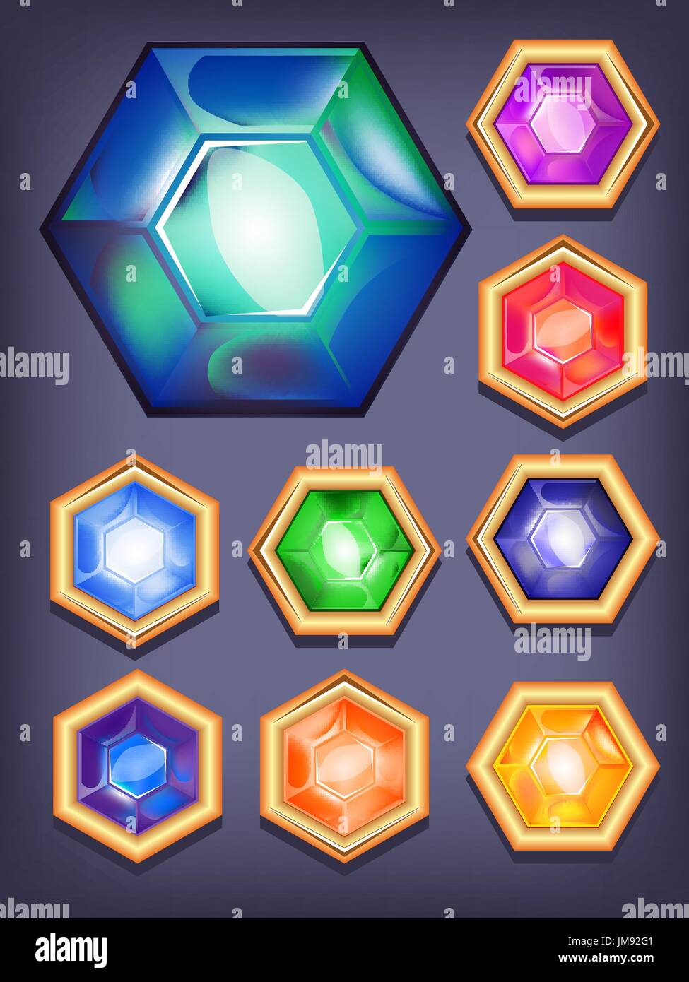 Vector set of colorful shiny jewels. icons colored diamonds Stock ...