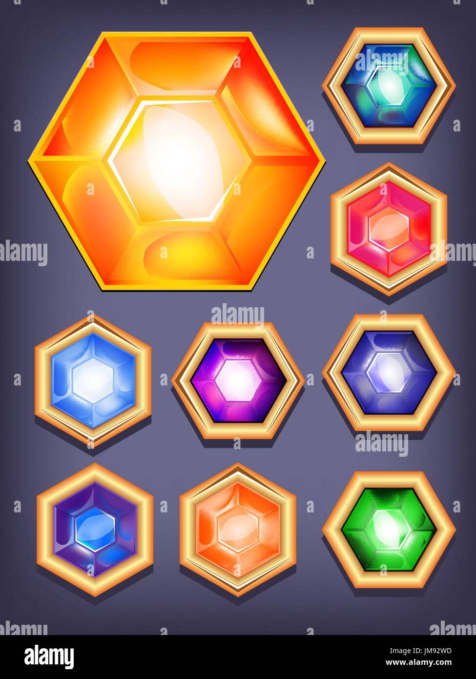 Vector set of colorful shiny jewels. icons colored diamonds Stock ...