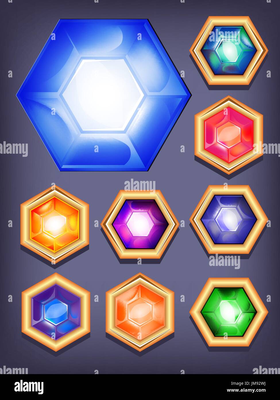 Vector set of colorful shiny jewels. icons colored diamonds Stock ...