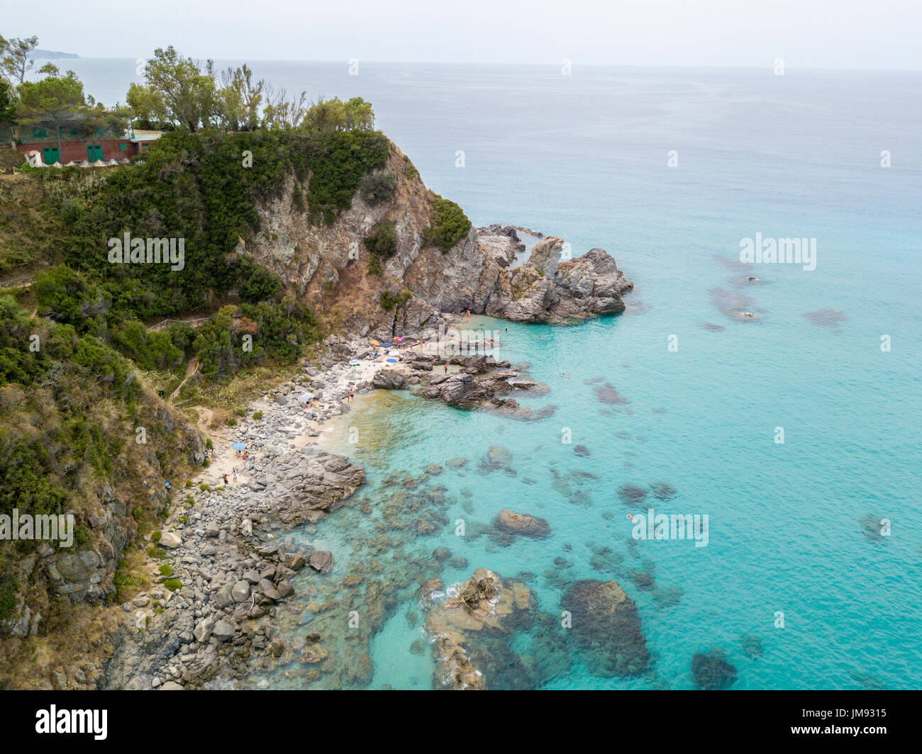 Paradise of the sub, beach with promontory overlooking the sea ...