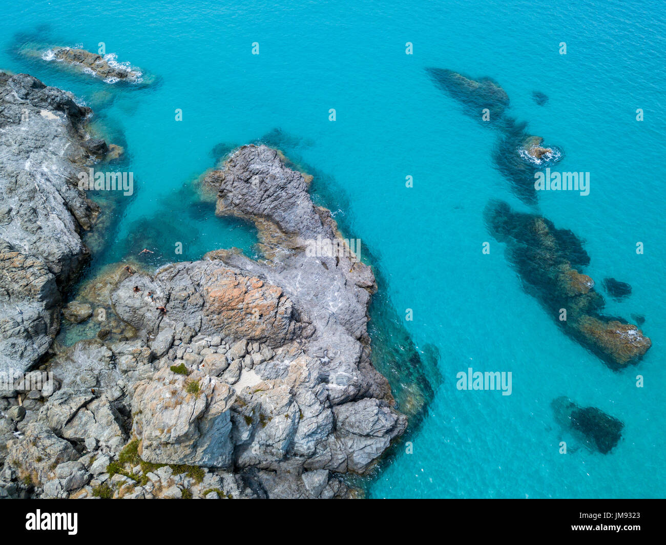 Paradise of the sub, beach with promontory overlooking the sea ...