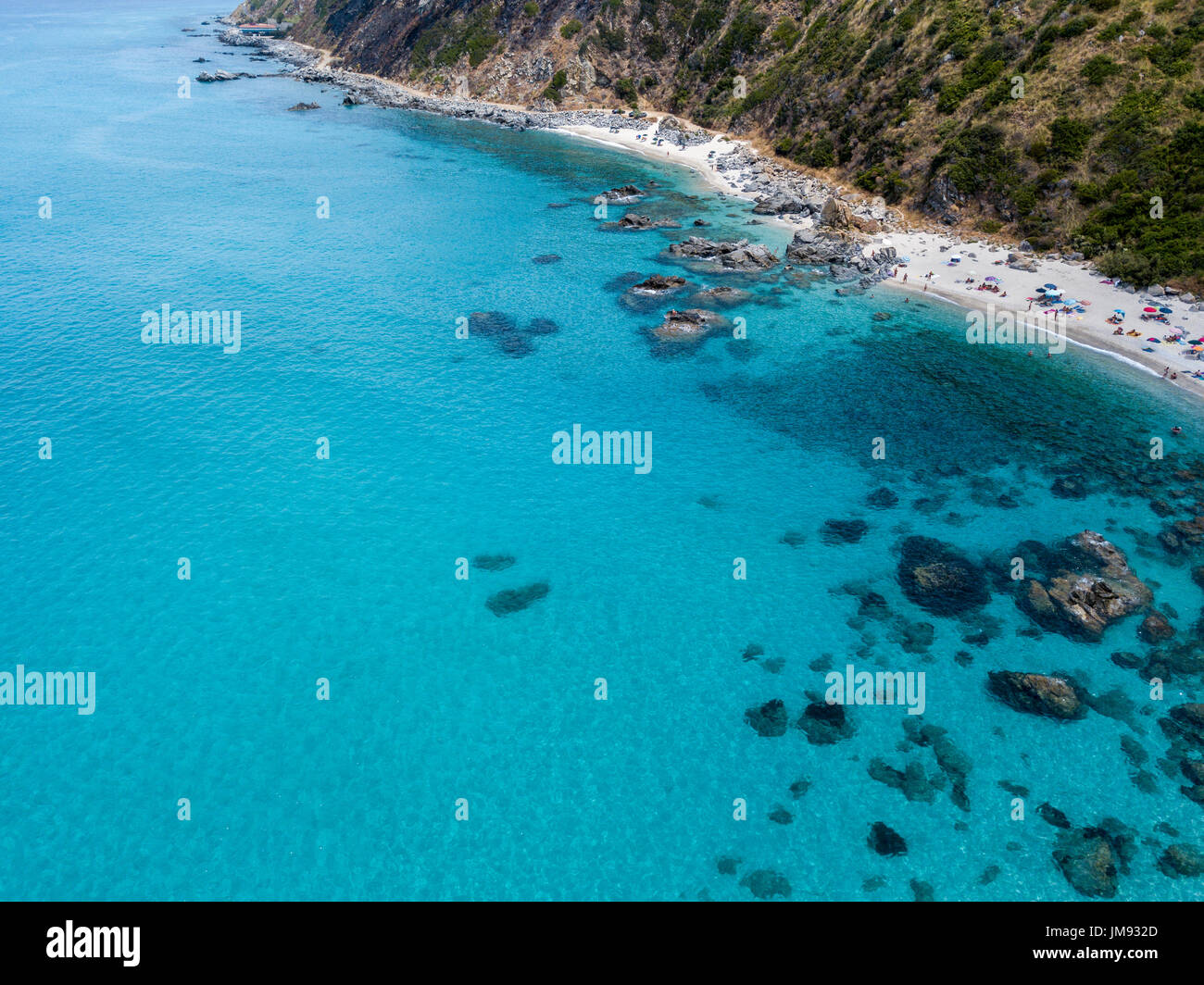 Paradise of the sub, beach with promontory overlooking the sea ...
