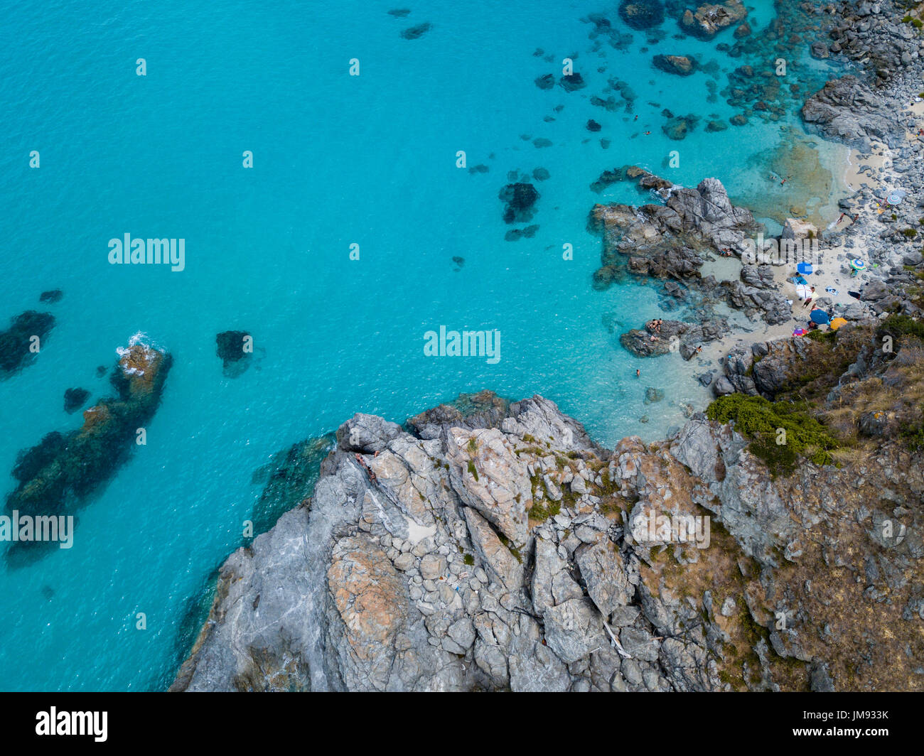 Paradise of the sub, beach with promontory overlooking the sea ...