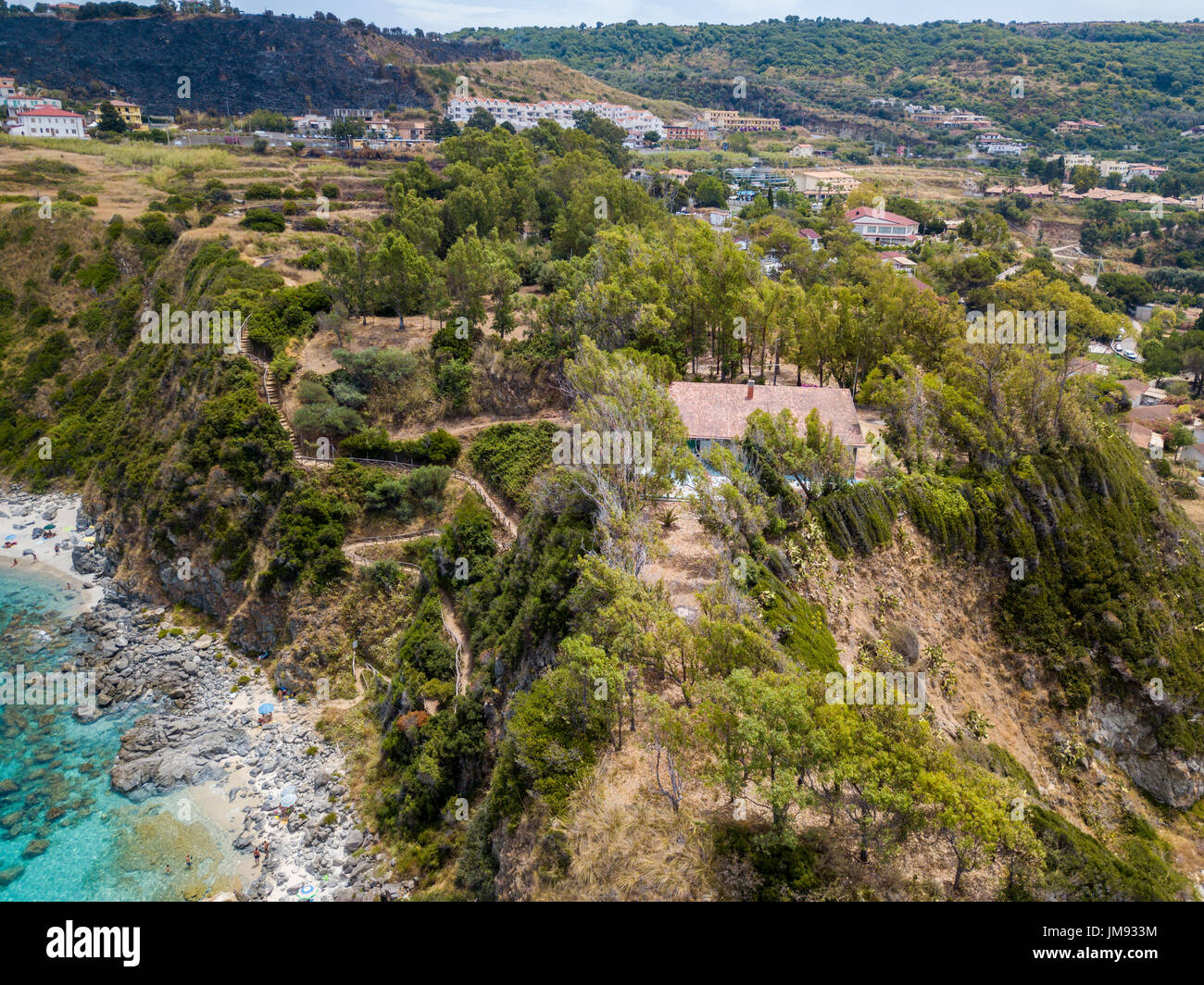 Paradise of the sub, beach with promontory overlooking the sea ...