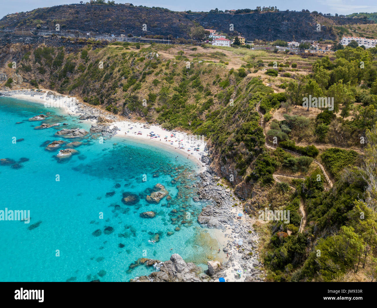 Paradise of the sub, beach with promontory overlooking the sea ...