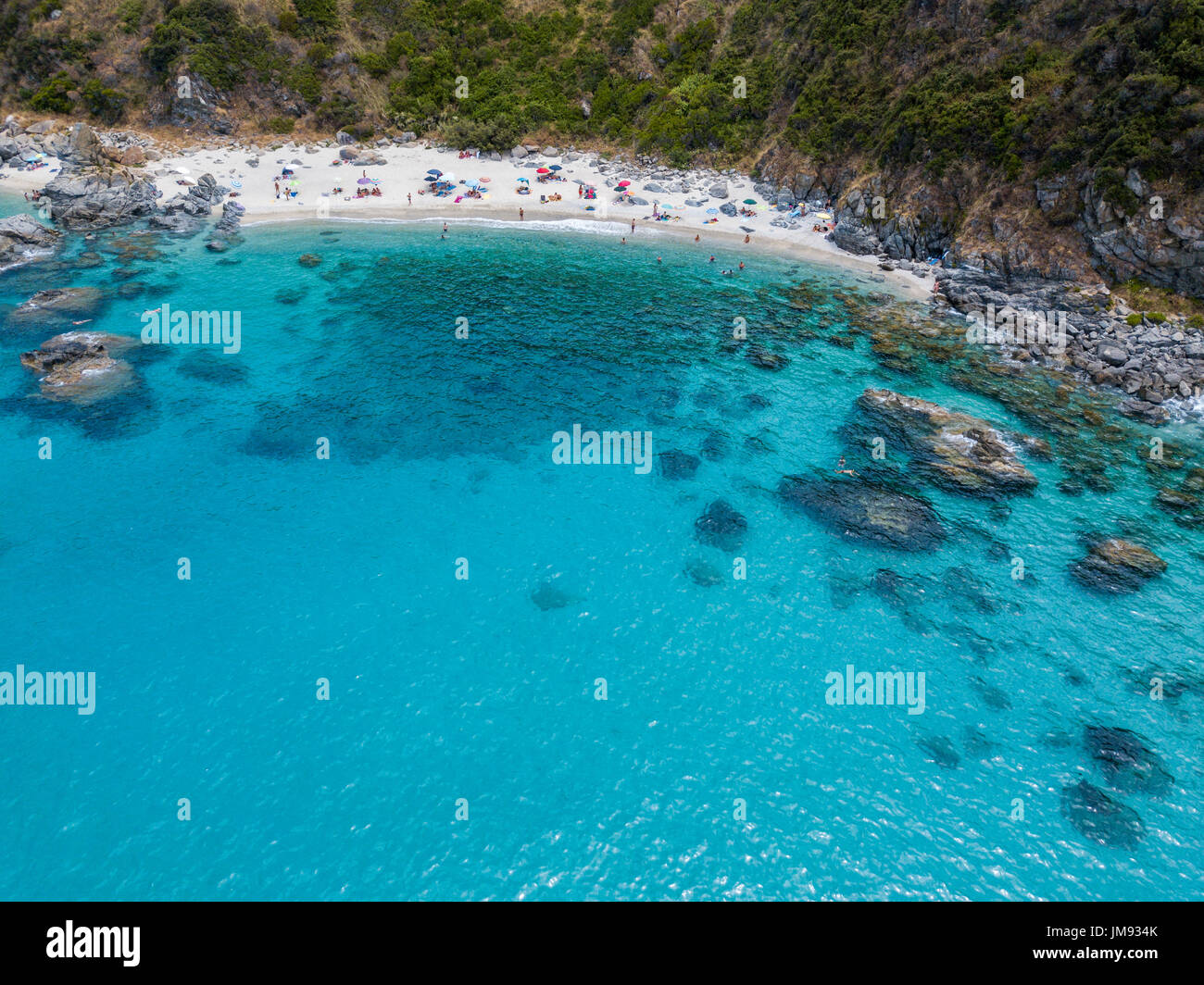 Paradise of the sub, beach with promontory overlooking the sea ...
