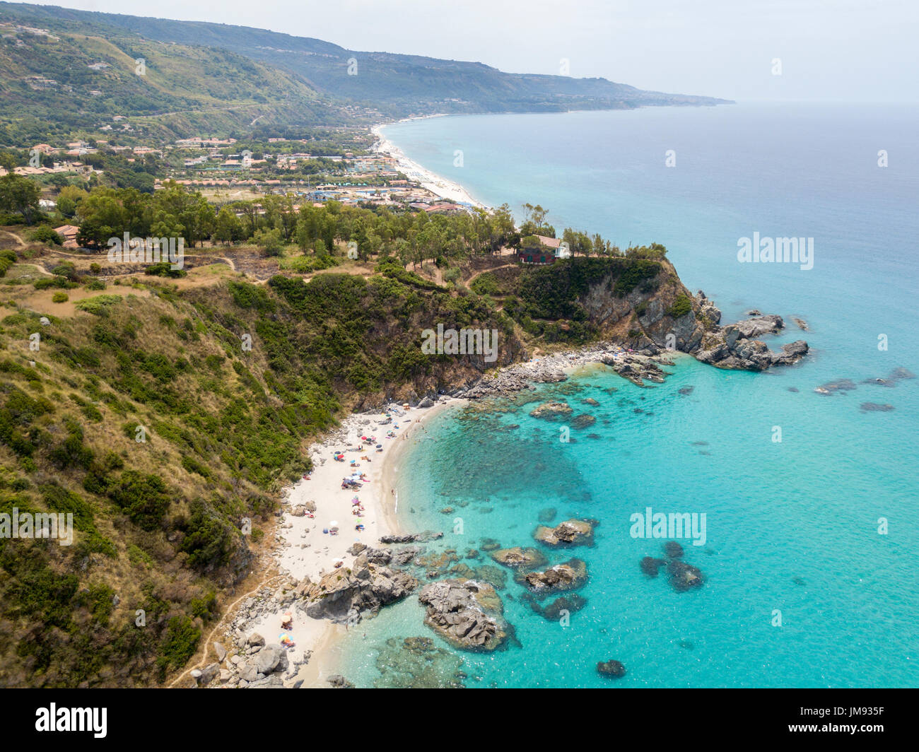 Paradise of the sub, beach with promontory overlooking the sea ...
