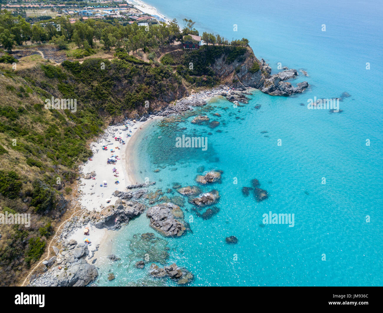 Paradise of the sub, beach with promontory overlooking the sea ...