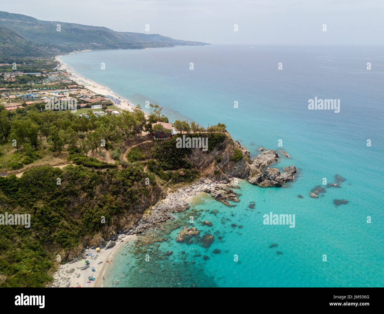 Paradise of the sub, beach with promontory overlooking the sea ...