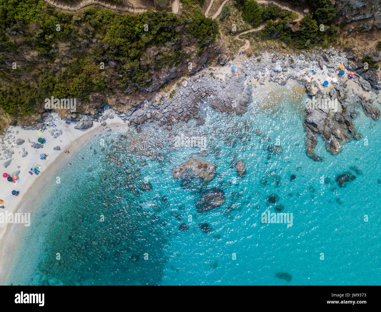 Paradise of the sub, beach with promontory overlooking the sea ...