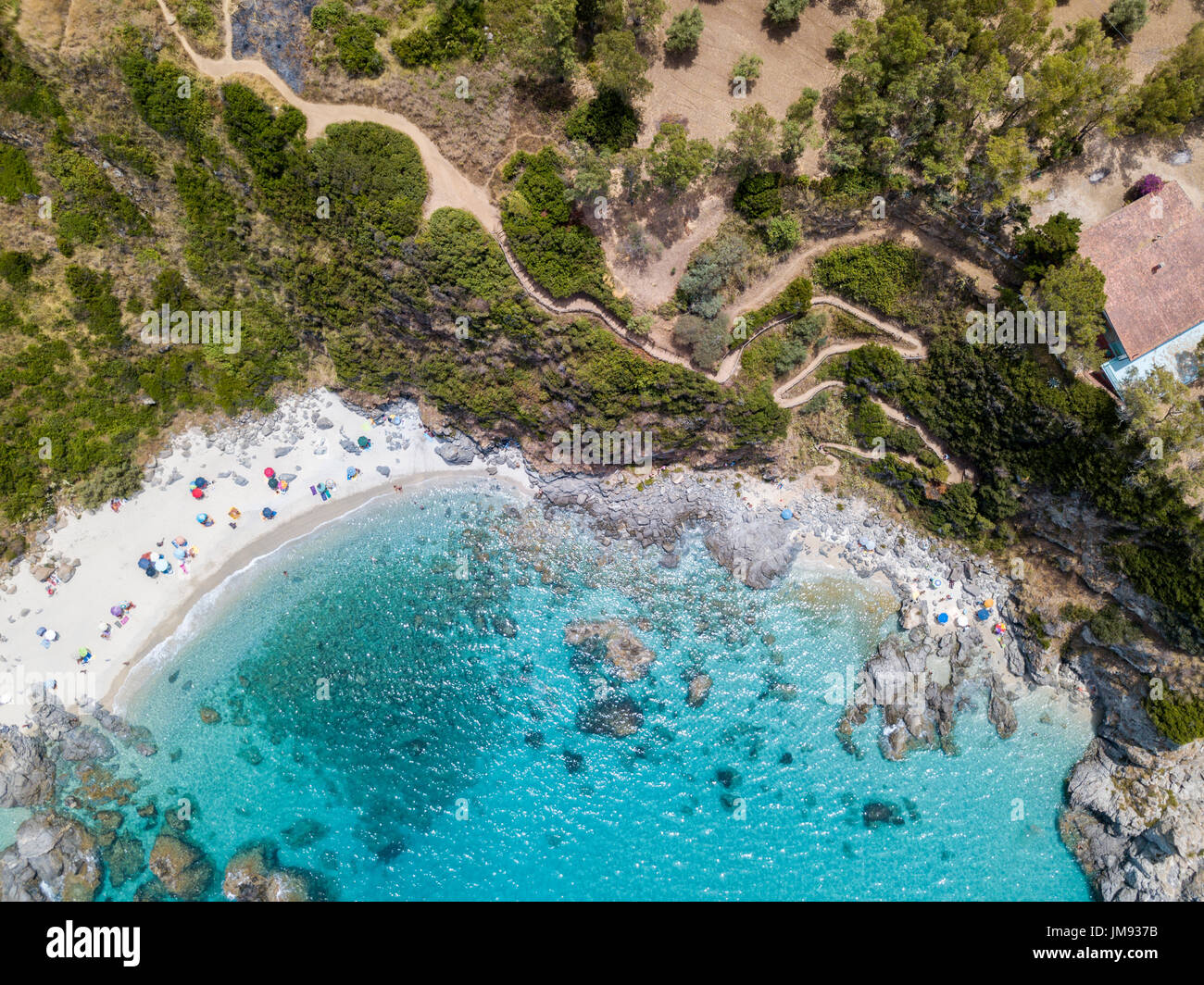 Paradise of the sub, beach with promontory overlooking the sea ...