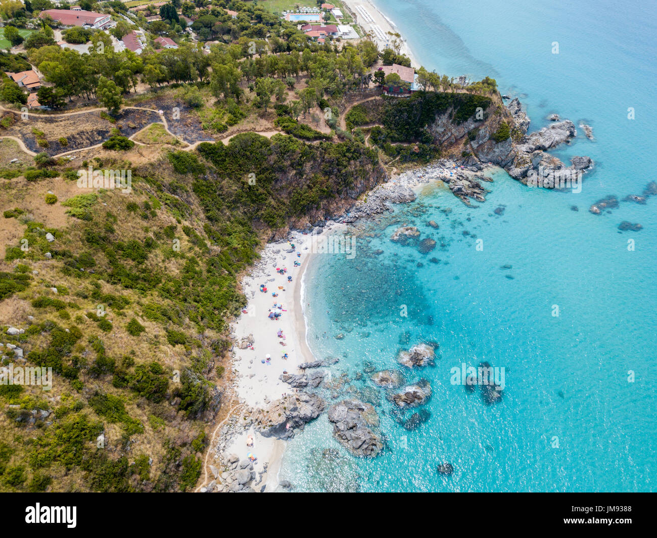 Paradise of the sub, beach with promontory overlooking the sea ...
