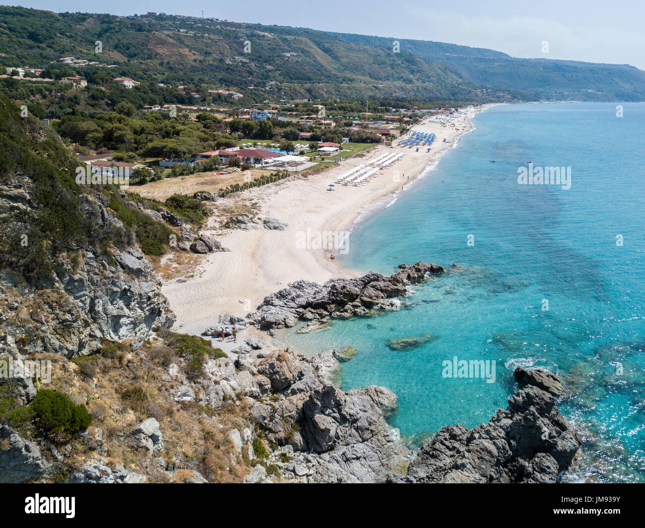 Paradise of the sub, beach with promontory overlooking the sea ...