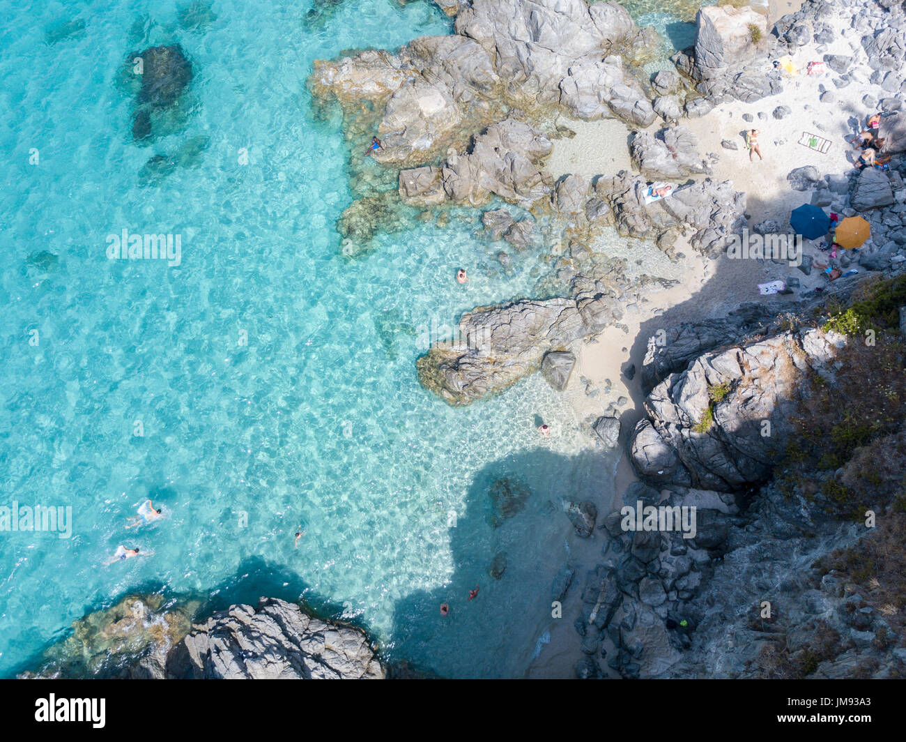 Paradise of the sub, beach with promontory overlooking the sea ...
