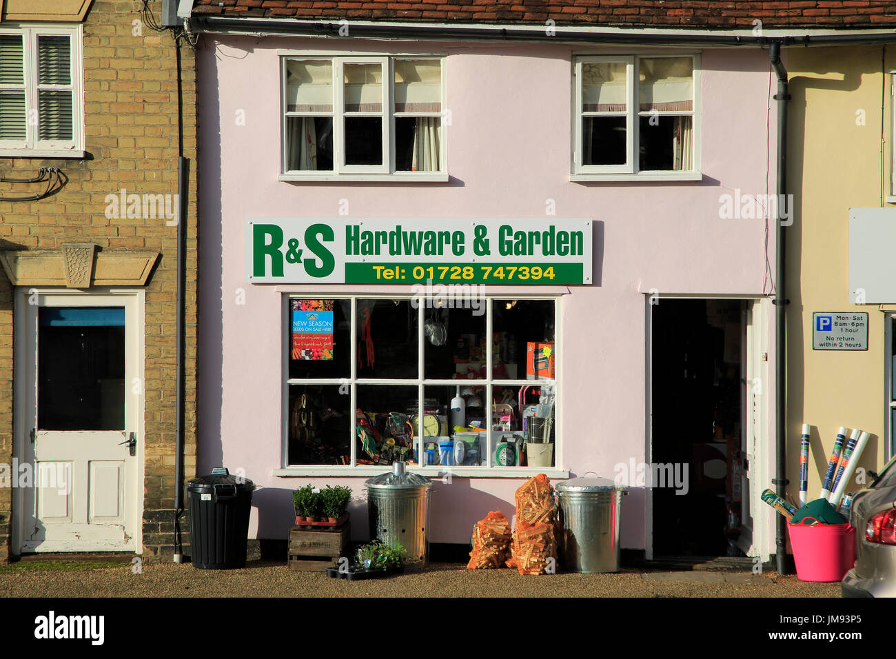 Hardware and garden shop, Wickham Market, Suffolk, England, UK Stock ...