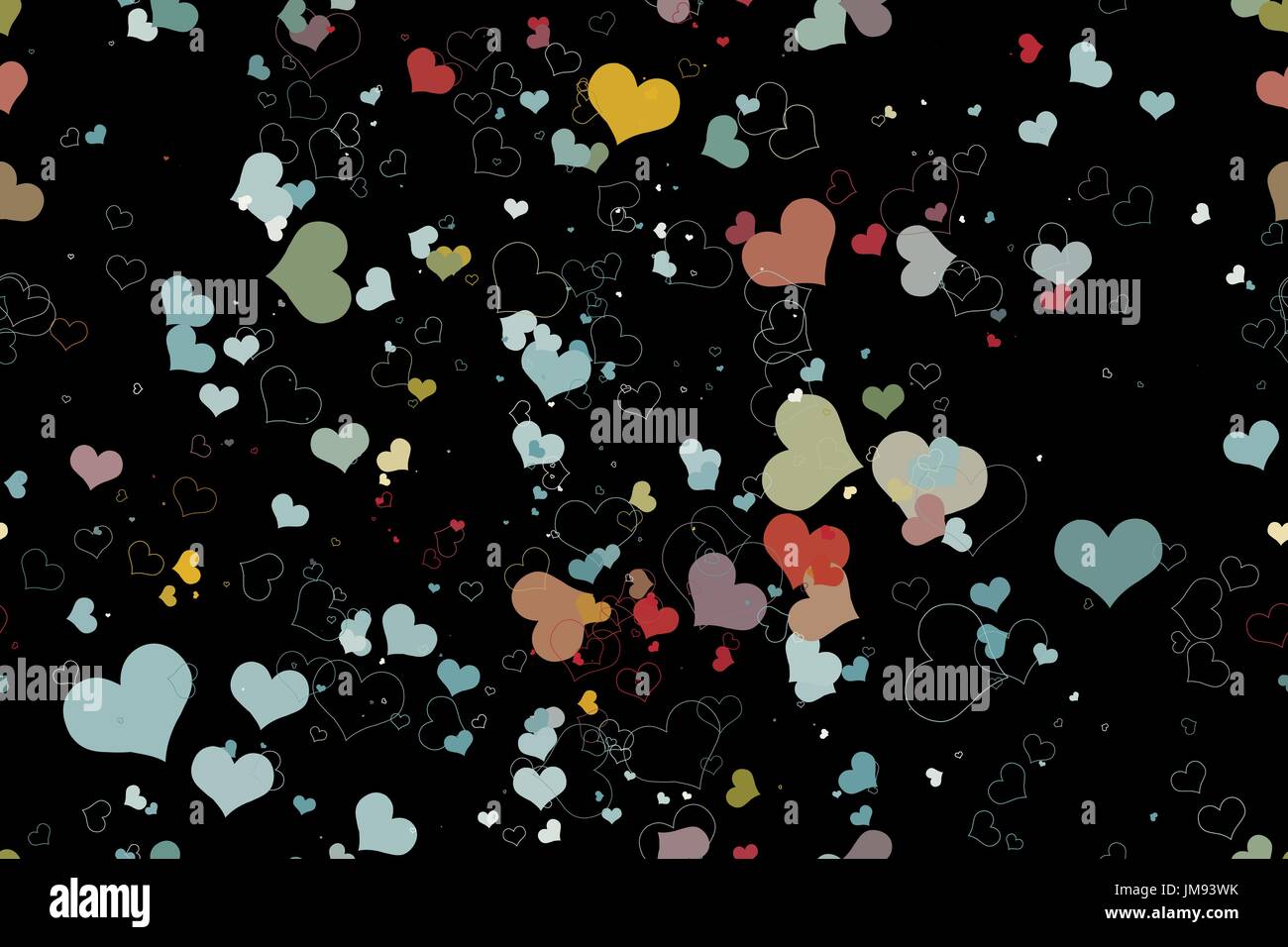 Beautiful seamless pattern with hearts, it is possible to fill any any ...