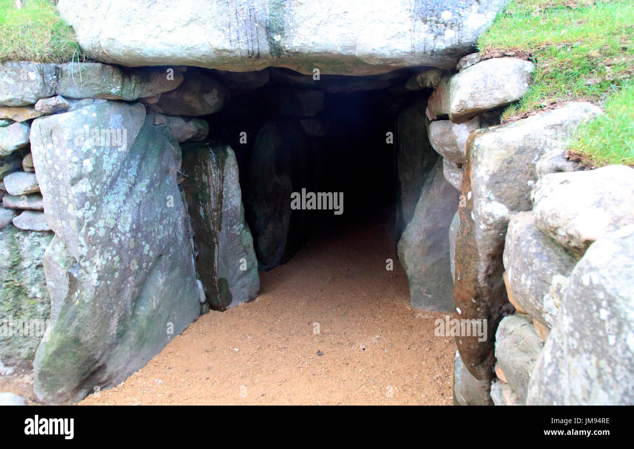 West Kennet neolithic long barrow chambered tomb , Wiltshire, England ...