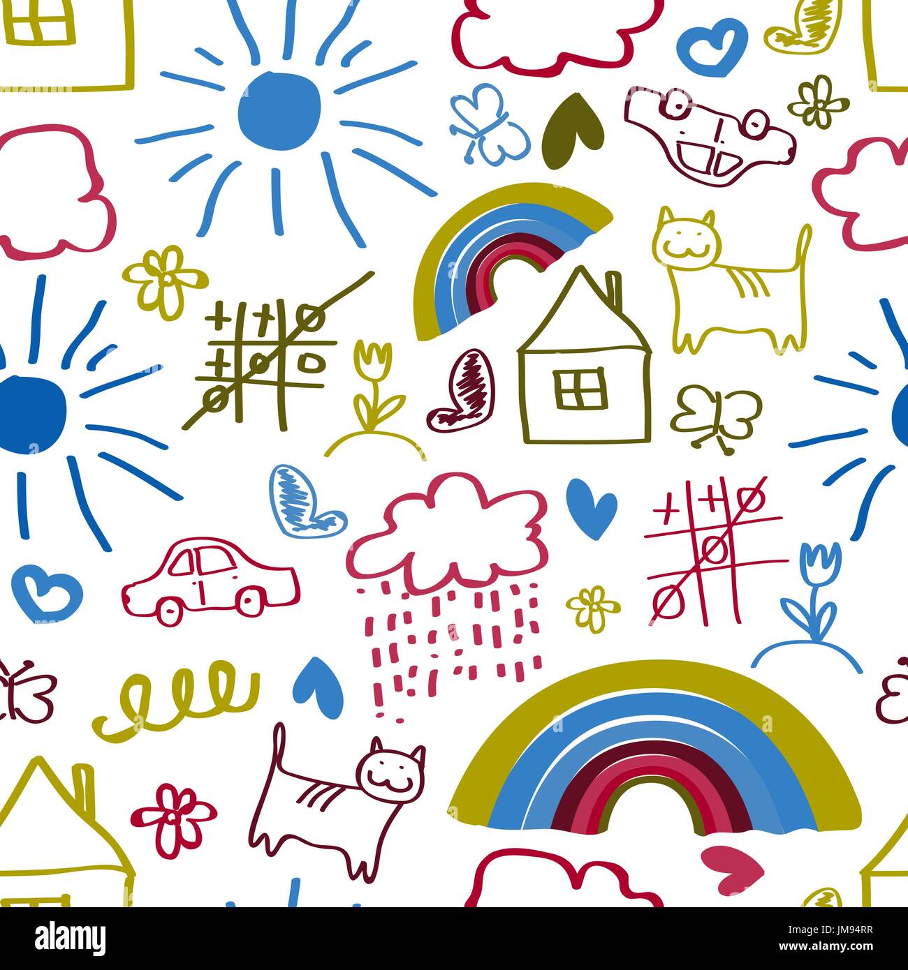 Childrens doodles Stock Vector Images - Alamy