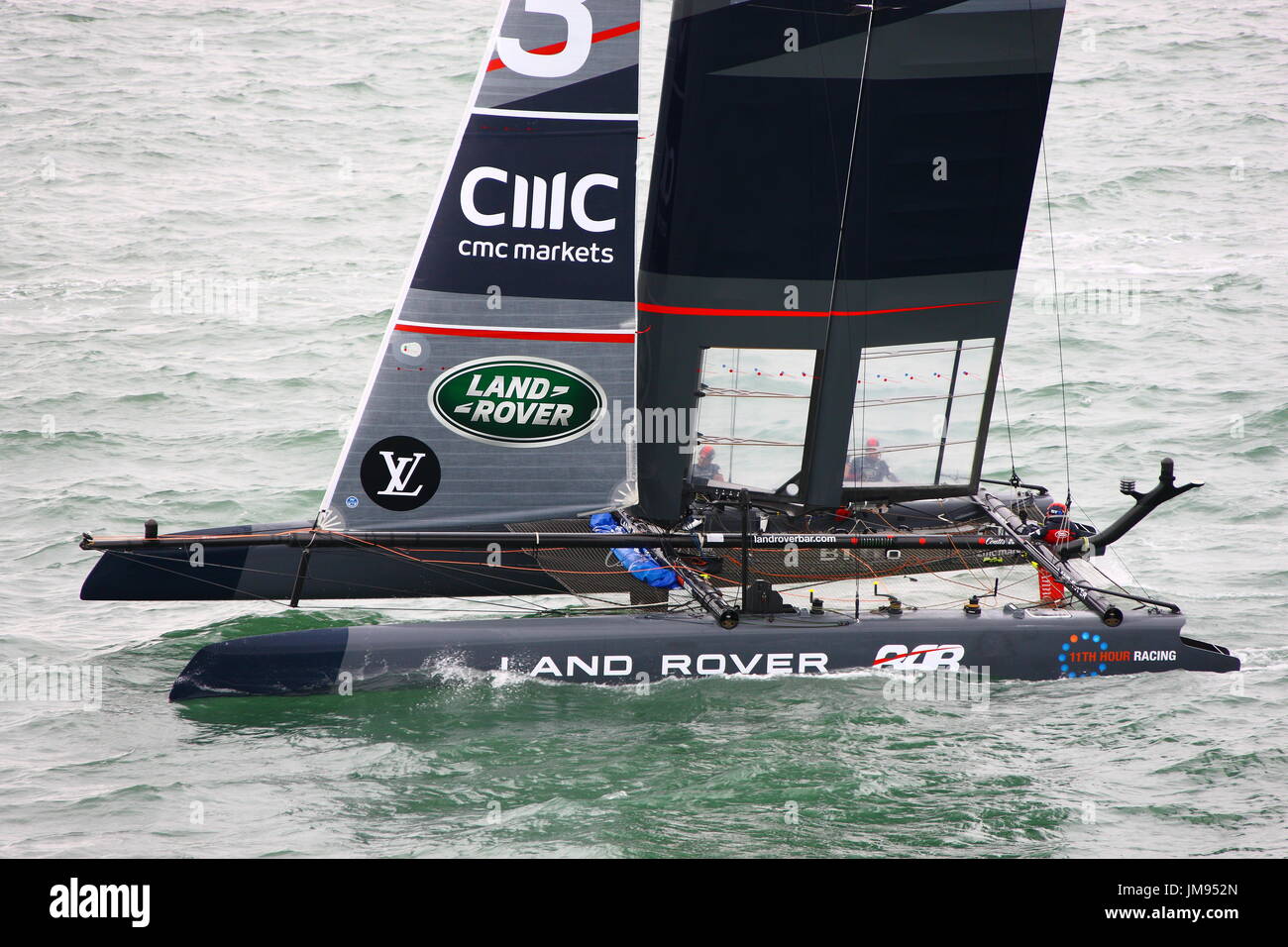 Racing yachts competing in the 2016 America's Cup in The Solent Stock ...