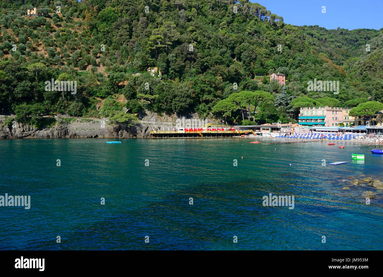 The beach of Paraggi near Portofino, Ligury Stock Photo - Alamy