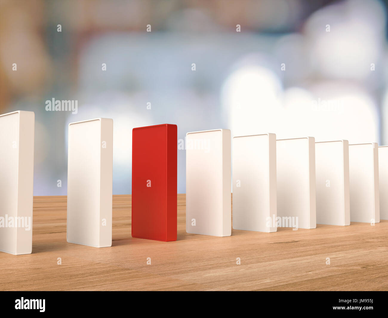3d rendering red domino for leadership concept Stock Photo - Alamy