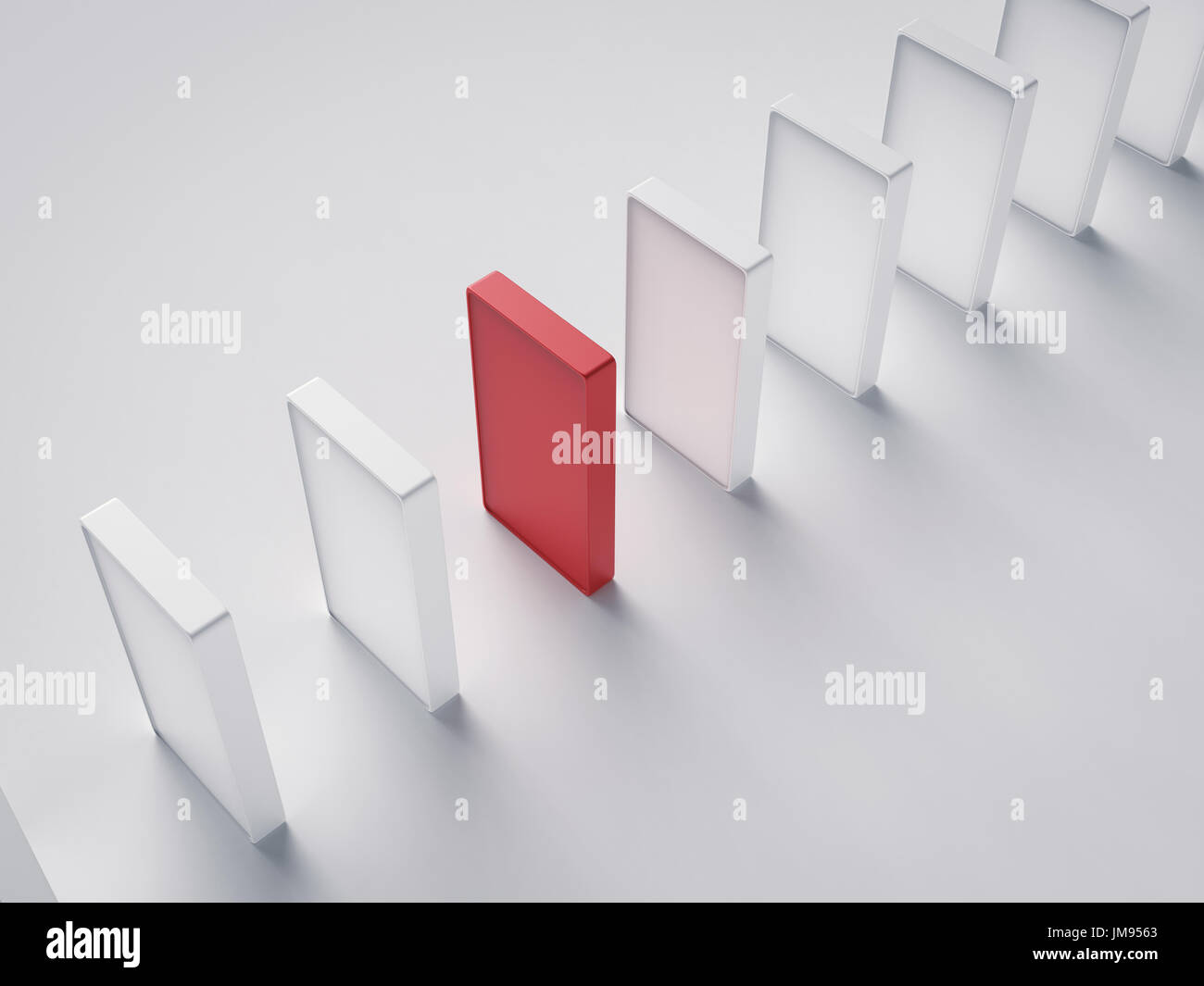 3d rendering red domino for leadership concept Stock Photo - Alamy