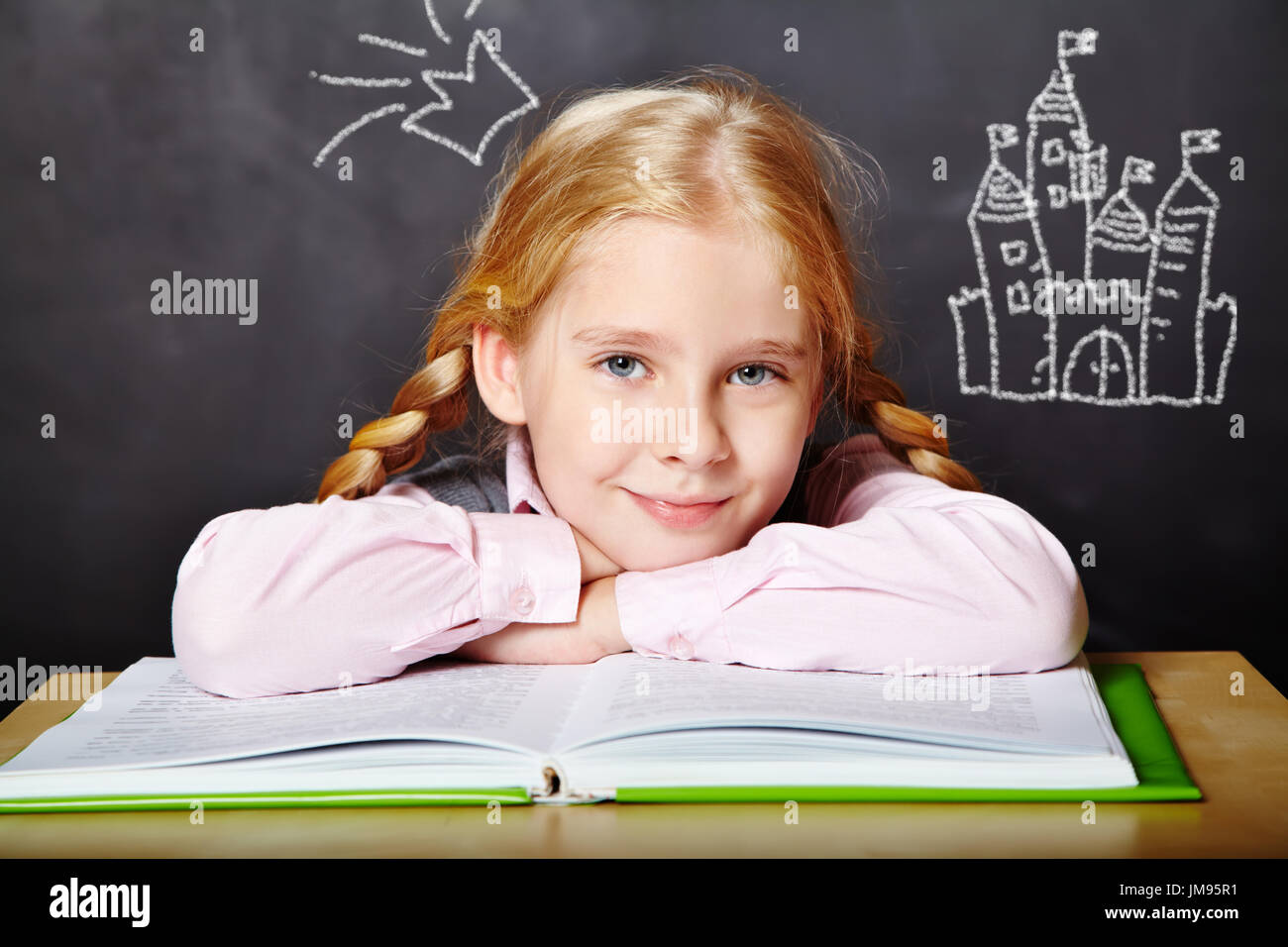 Cartoon clever girl hi-res stock photography and images - Alamy