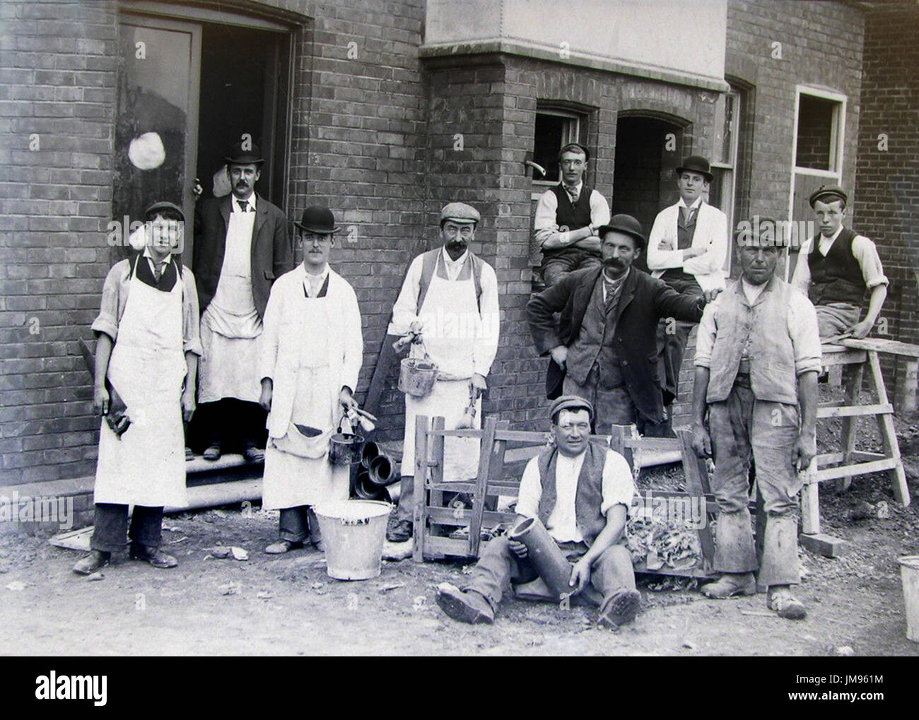 Building workers and painters and decoraters Britain Uk 1908 Stock ...