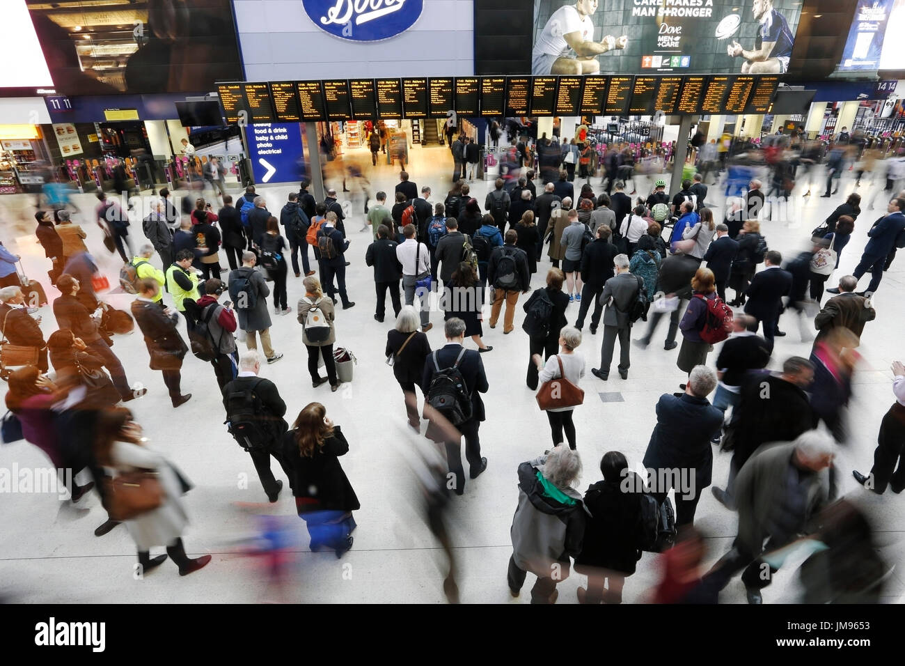 Inside view of Waterloo Station, since 1848, central London railway ...