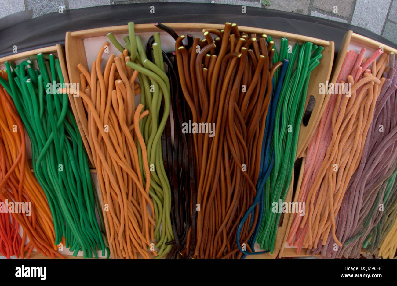 coloured sweets colored candy strips string colorful selection of ...