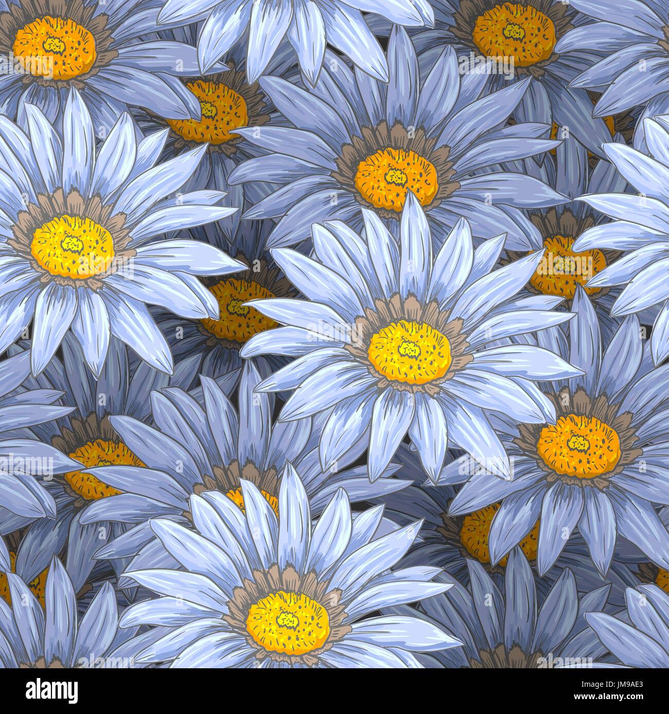 Hand drawn vector pen and ink illustration of Gerbera Daisy flower ...