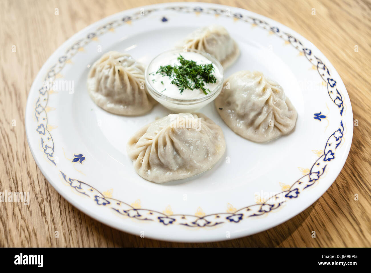Traditional manti on a plate Stock Photo - Alamy
