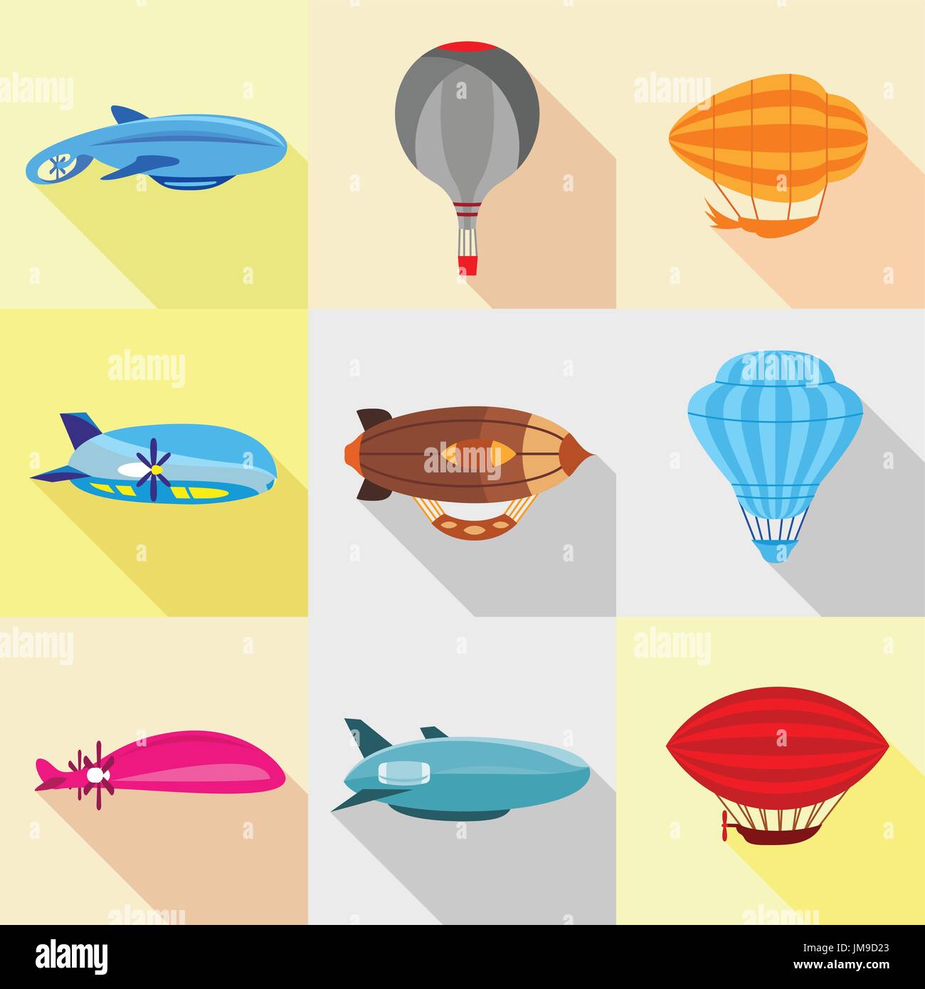 Types of airship icons set, flat style Stock Vector Image & Art - Alamy