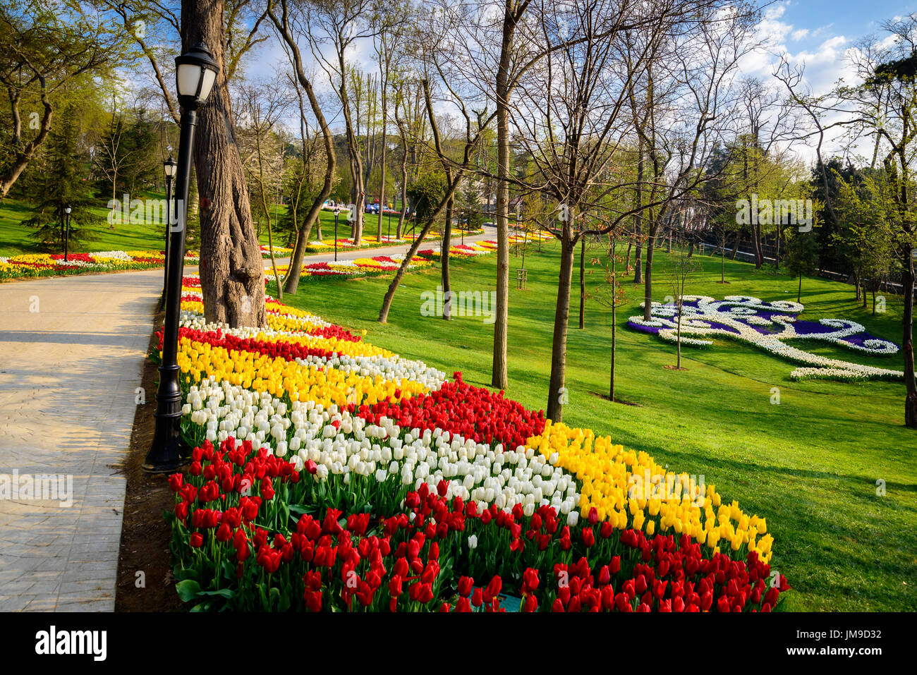 Traditional Tulip Festival in Emirgan Park, a historical urban park ...