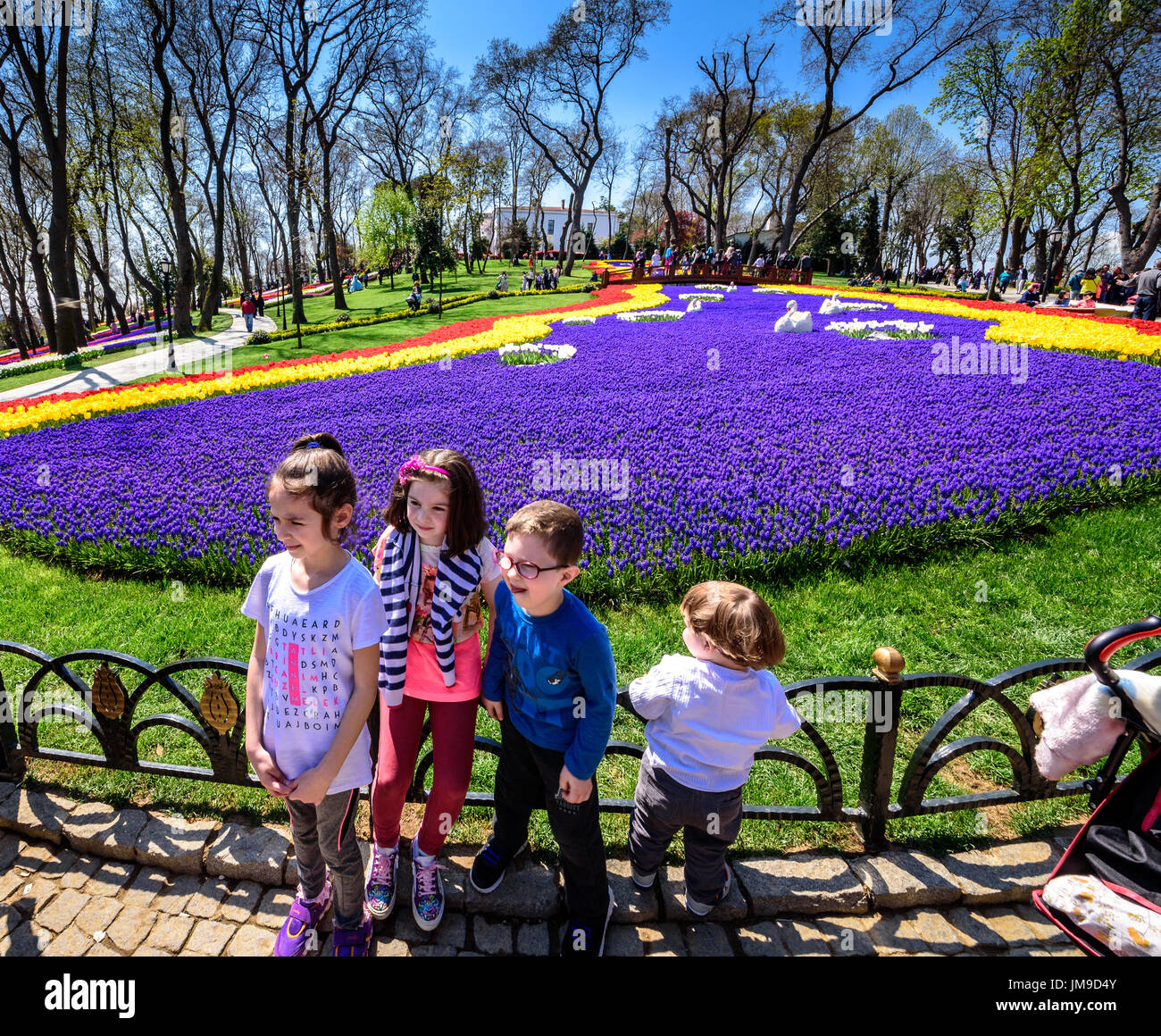 Traditional Tulip Festival in Emirgan Park, a historical urban park ...