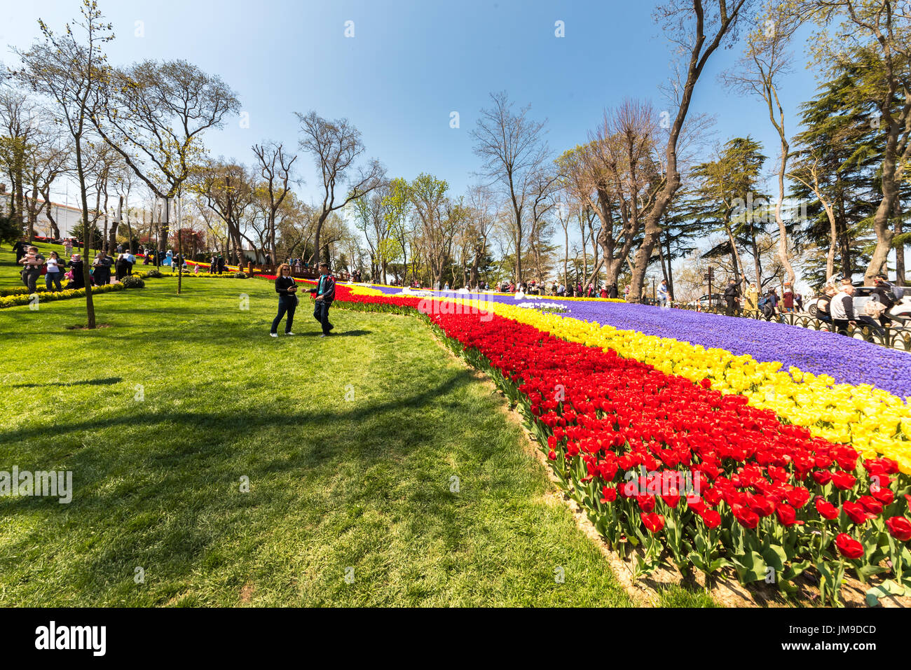 Traditional Tulip Festival in Emirgan Park, a historical urban park ...