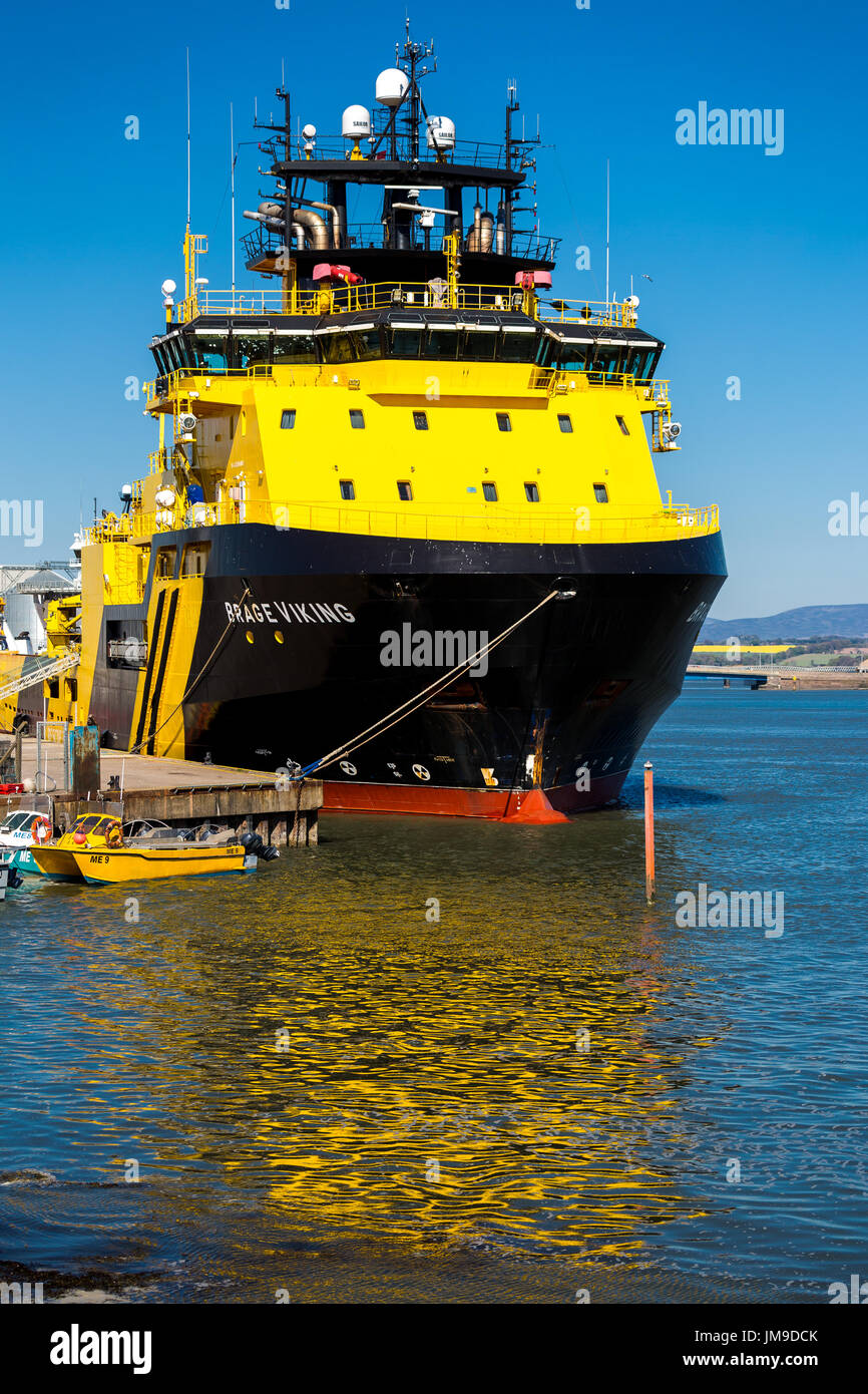 VIKING shipping line vessels. Oil support ships berthing Montrose ...