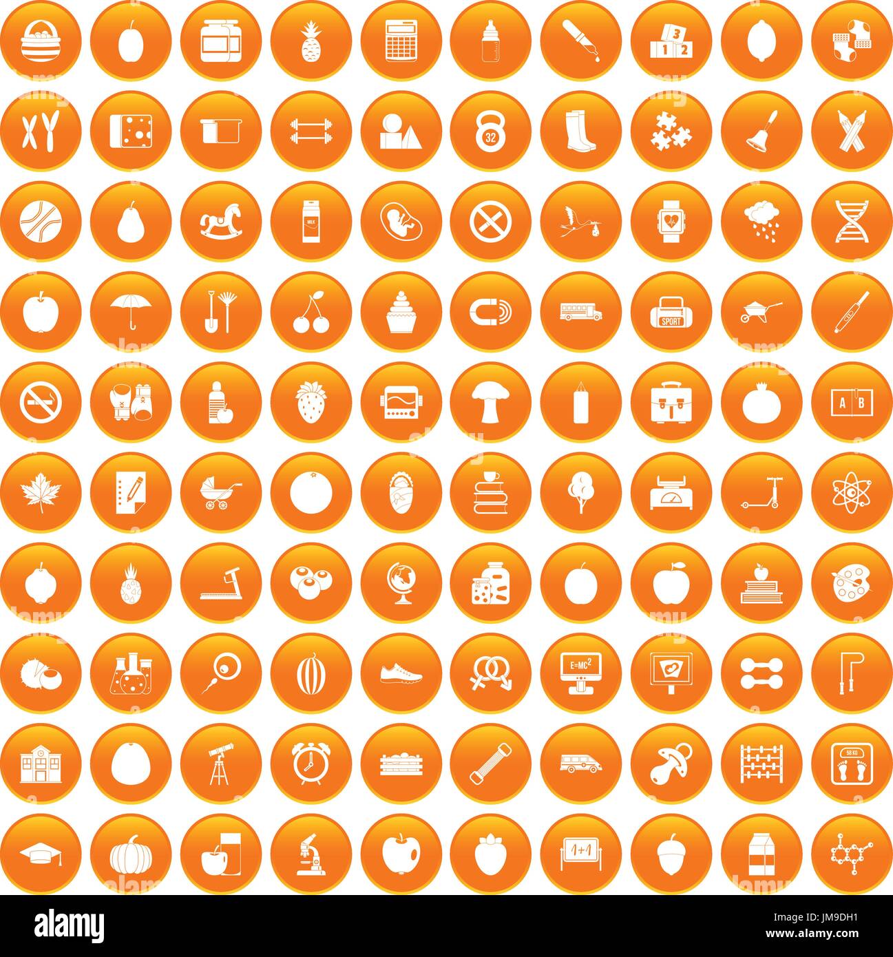 100 apple icons set orange Stock Vector Image & Art - Alamy