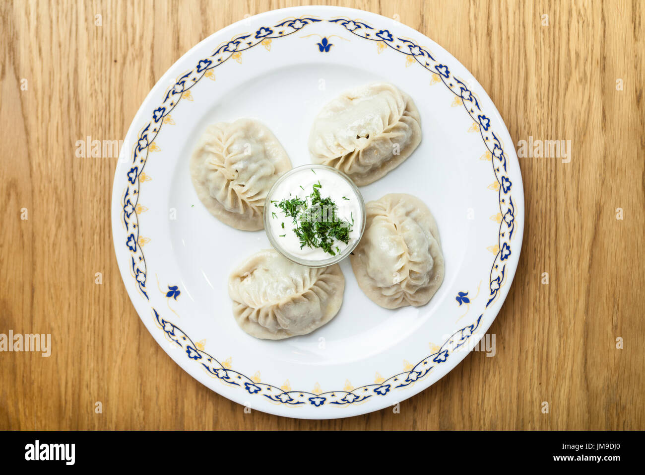 Traditional manti on a plate Stock Photo - Alamy