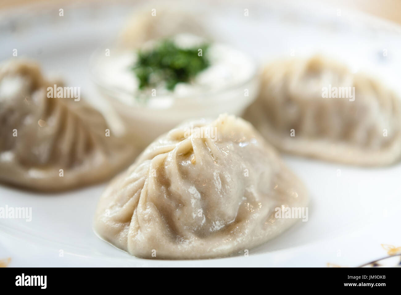 Traditional manti on a plate Stock Photo - Alamy