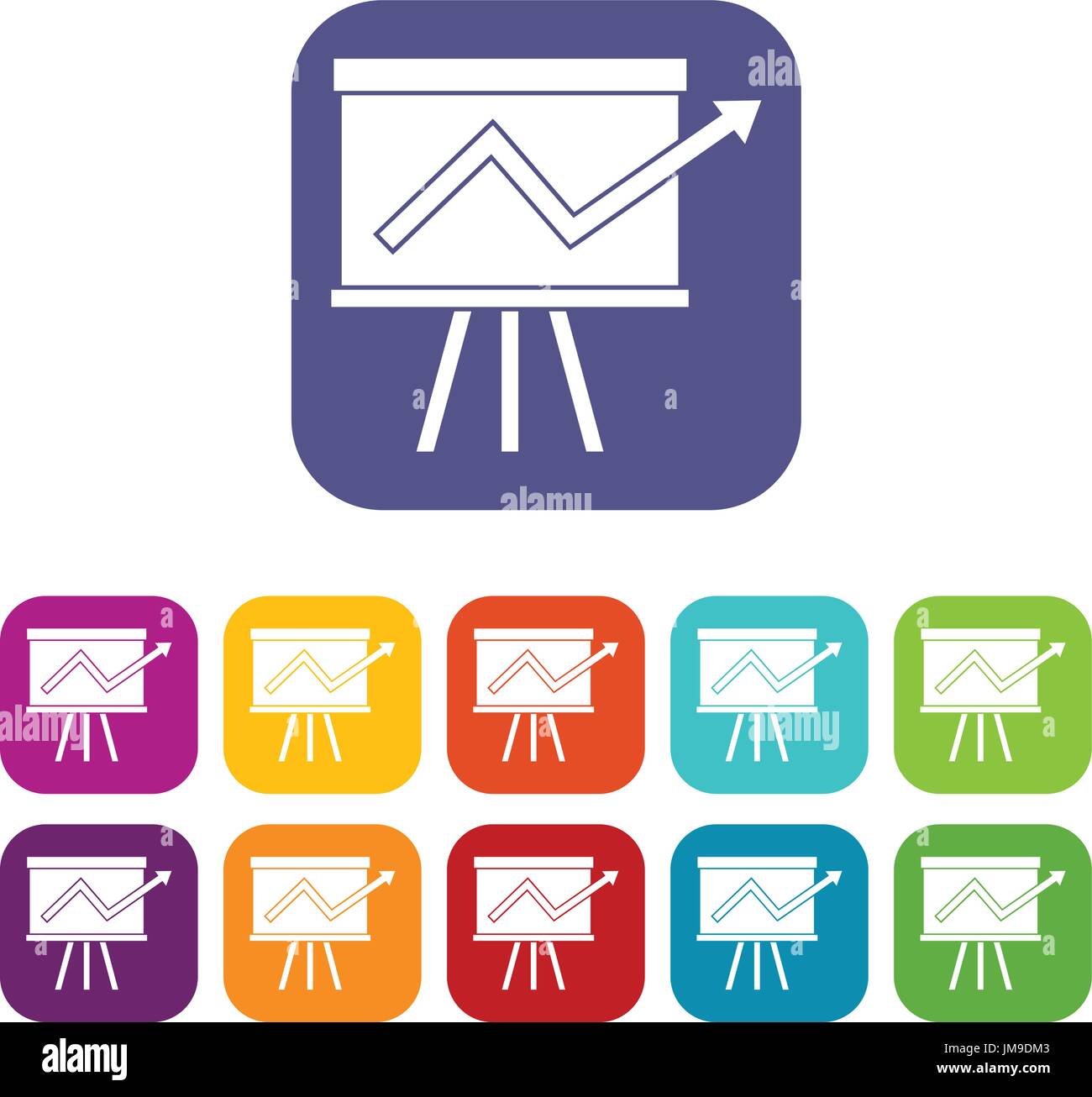 Flip chart with statistics icons set Stock Vector Image & Art - Alamy