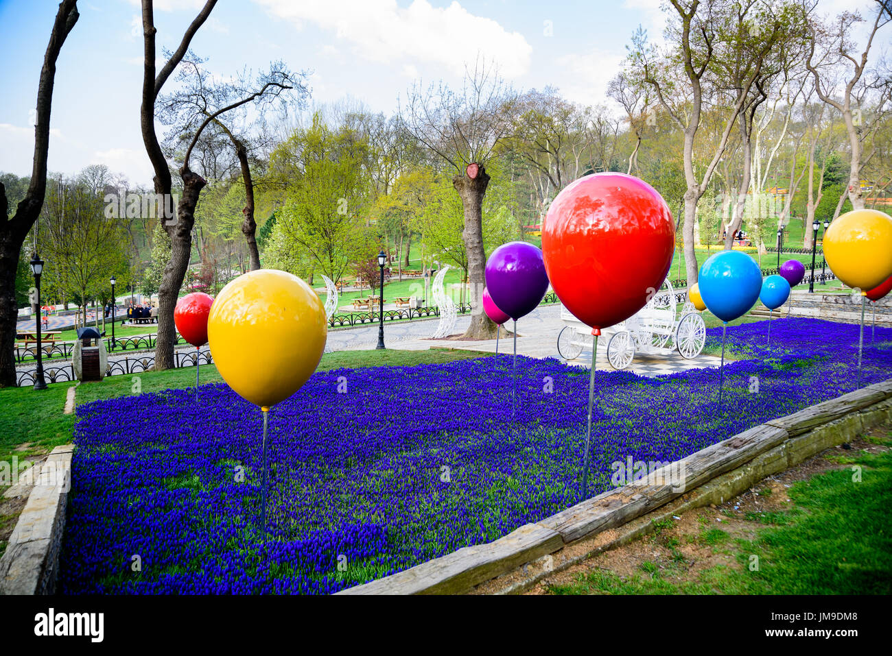 Traditional Tulip Festival in Emirgan Park, a historical urban park ...